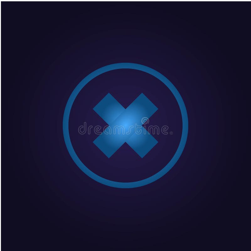 Cross Stop Sign Icon Blue in Circle, for Vector of App Button Vector ...