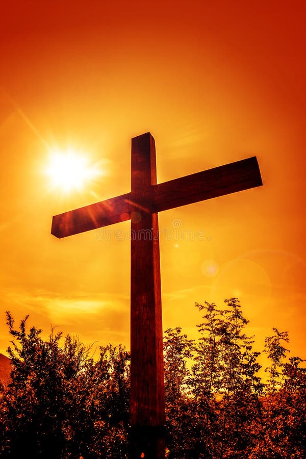 Cross with sun stock image. Image of countryside, cross - 47390649