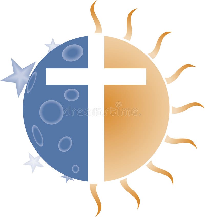 Cross of the Sun and Moon stock vector. Illustration of power - 689177