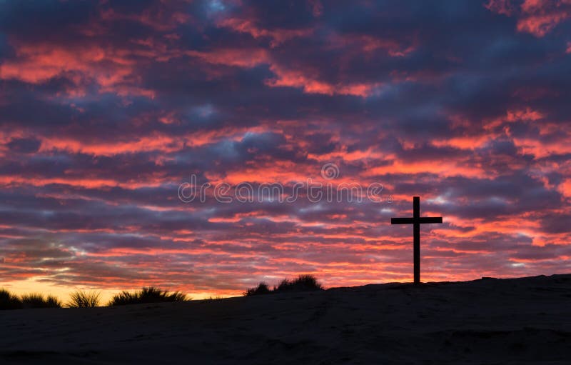 Cross Sun Setting stock photo. Image of symbol, sundown - 43949428