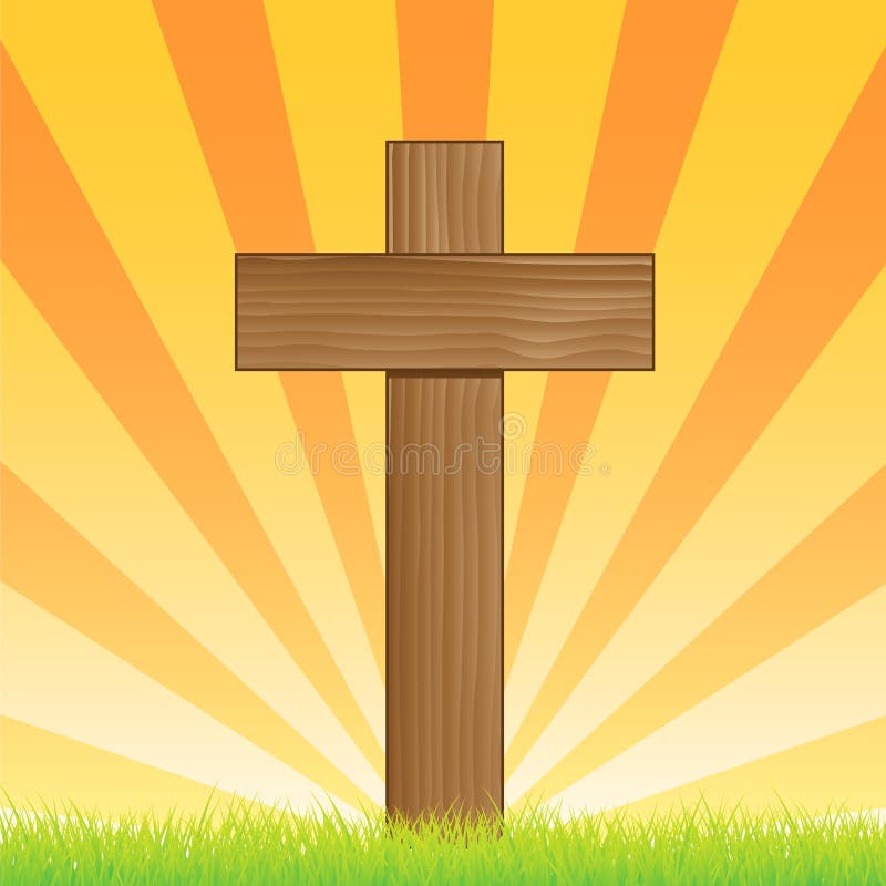 Cross in Sunrise stock vector. Illustration of religion - 19420853