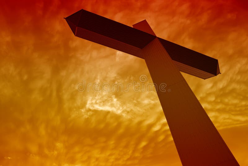 Cross during sunset stock photo. Image of faith, sunset - 15688402