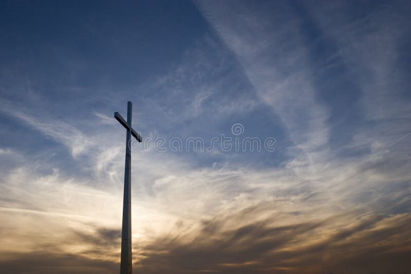 Cross in sunset stock photo. Image of sunset, steel, building - 947238