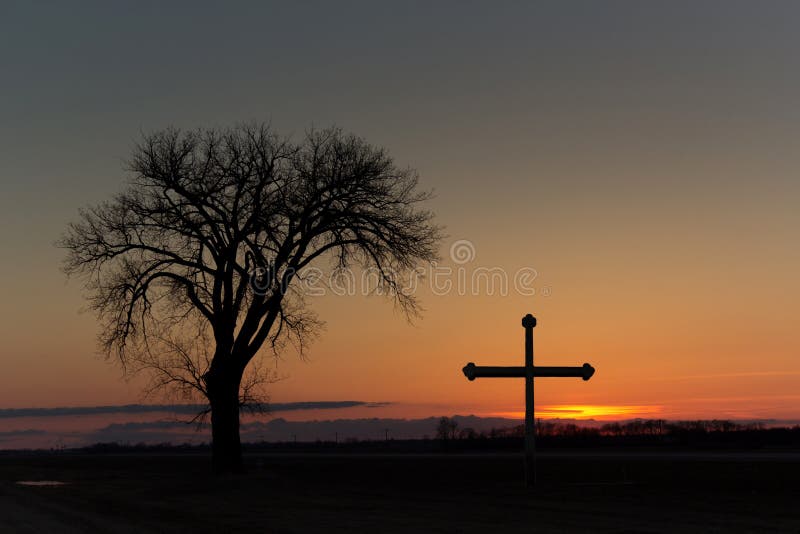 Cross at sunset stock image. Image of sunset, outdoor - 101975709