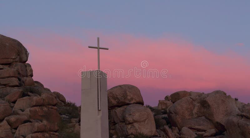 Christian Cross On A Pink Background. A Symbol Of Christianity ...