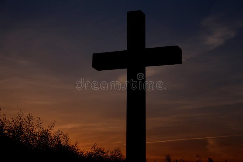 Cross and sunset stock image. Image of dark, cross, summer - 42238761