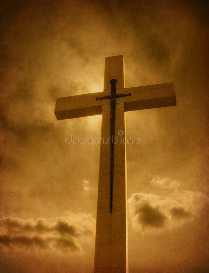 Cross with sword stock photo. Image of christian, radiant - 7057146