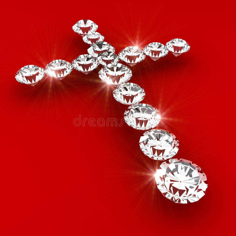 Cross Symbol Shape Diamond Art Illustration Stock Illustration ...