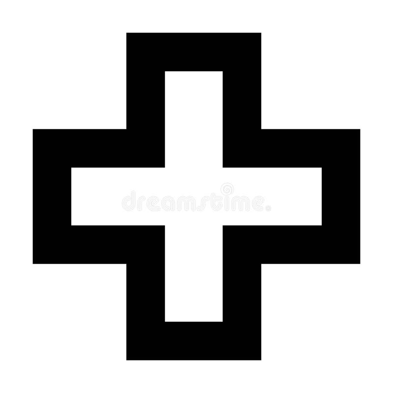 Cross Symbol Shape Vector Icon Outline Stroke for Creative Graphic ...