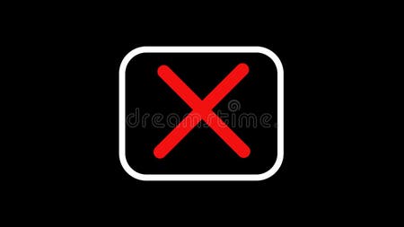 Cross Symbol or Sign, Wrong Sign Animation Motion Graphics Stock ...