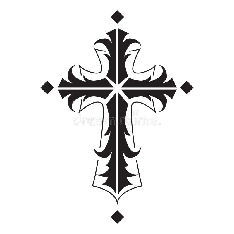 Cross Symbol Tattoo. Vector Illustration Decorative Design Stock Vector ...