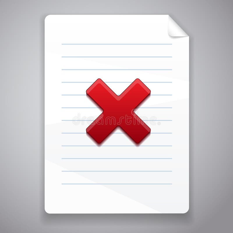 Cross Symbol Wrong on Paper Stock Vector - Illustration of geometric ...