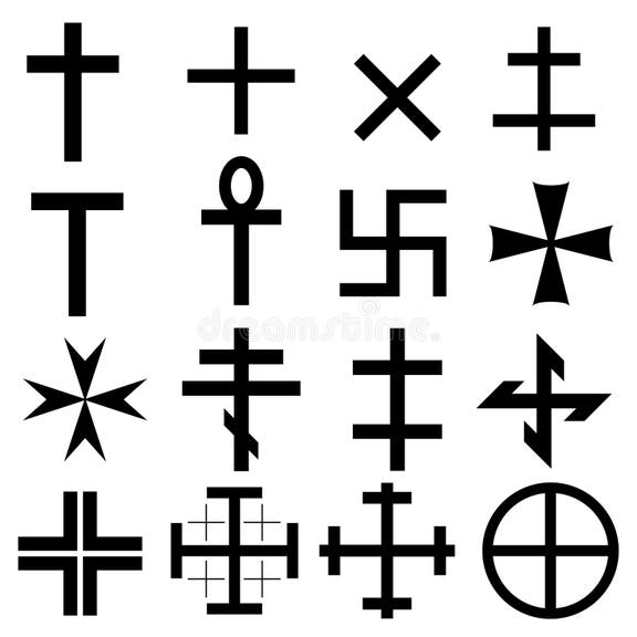 Cross symbols set stock vector. Illustration of abstract - 17635710