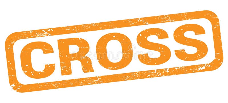 CROSS Text Written on Orange Rectangle Stamp Stock Illustration ...