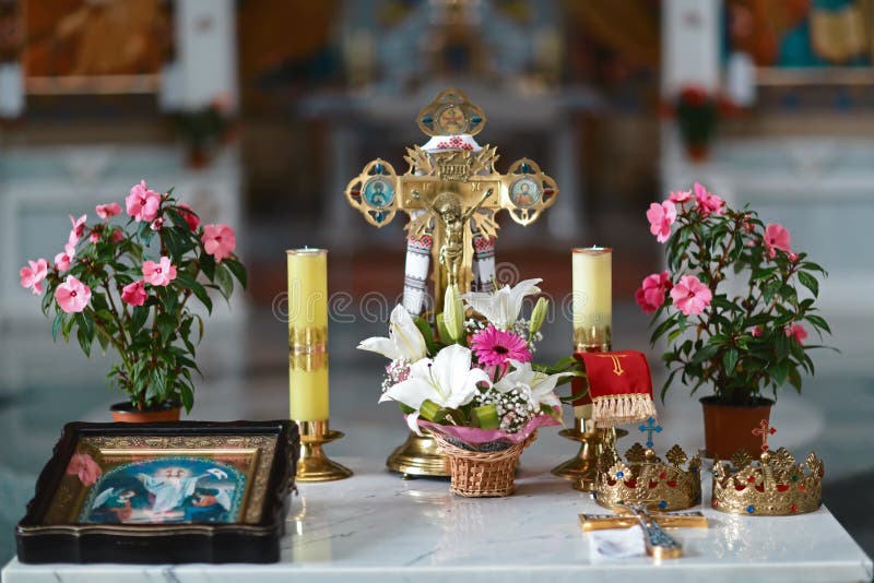 Cross on the Throne in the Church, Religious Elements on the Throne ...