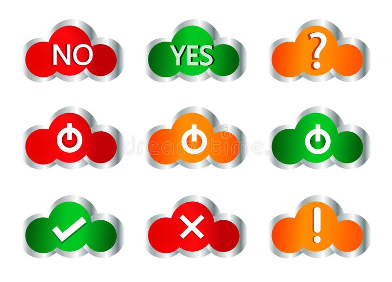 Cross and Tick Check Marks on Cloud Stock Vector - Illustration of ...