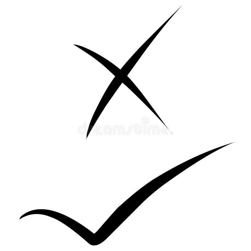 Cross and tick icon stock vector. Illustration of agree - 310460963