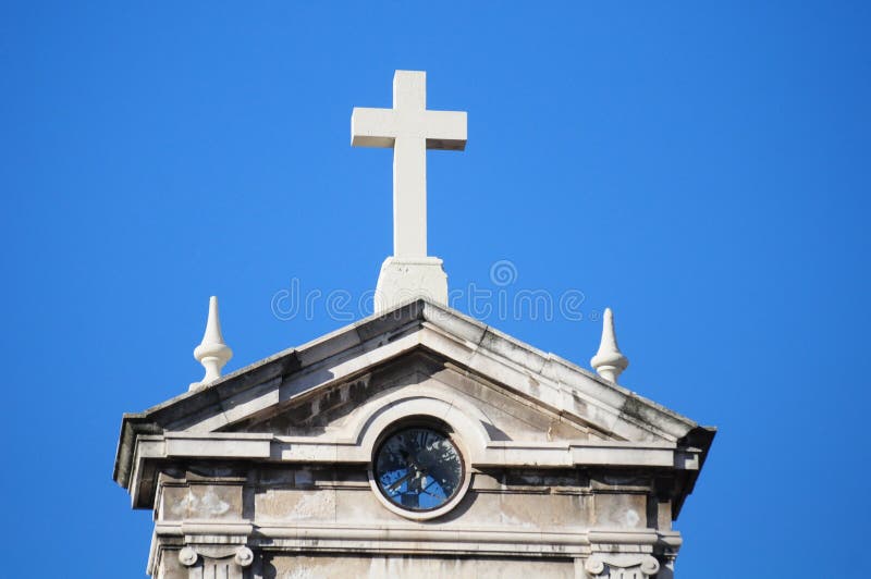 Cross on Top of Building stock image. Image of church - 83442381