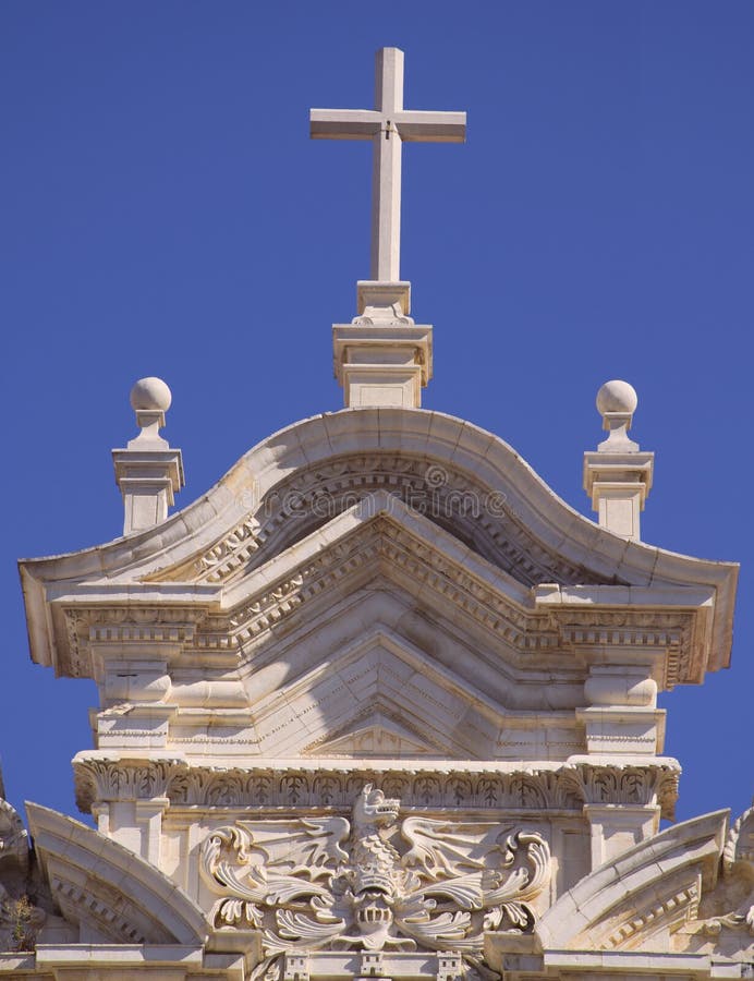 Cross on the Top of Church. Stock Photo - Image of place, background ...