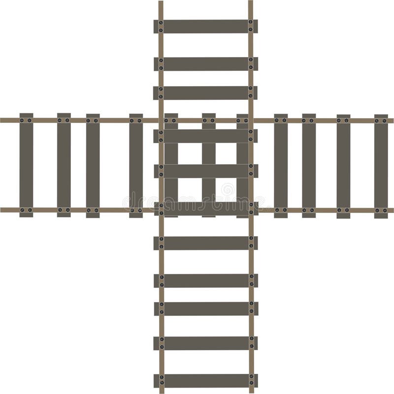 Cross Train Tracks Illustration Stock Illustration - Illustration of ...