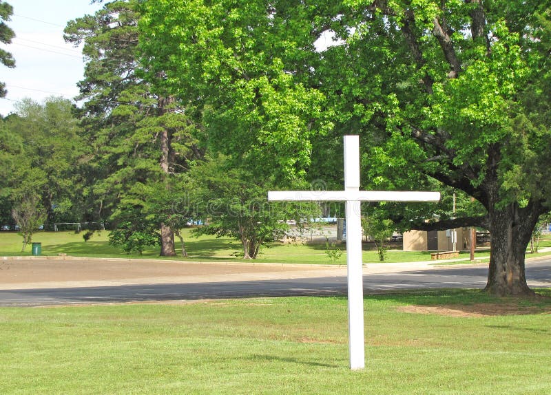 Cross with Trees stock image. Image of religious, grass - 70403969