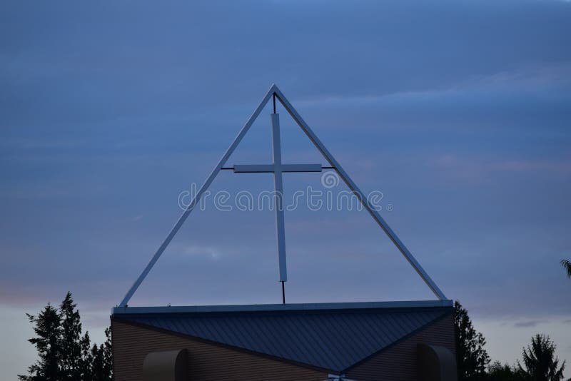 Cross in a triangle stock image. Image of cross, christian - 92151463