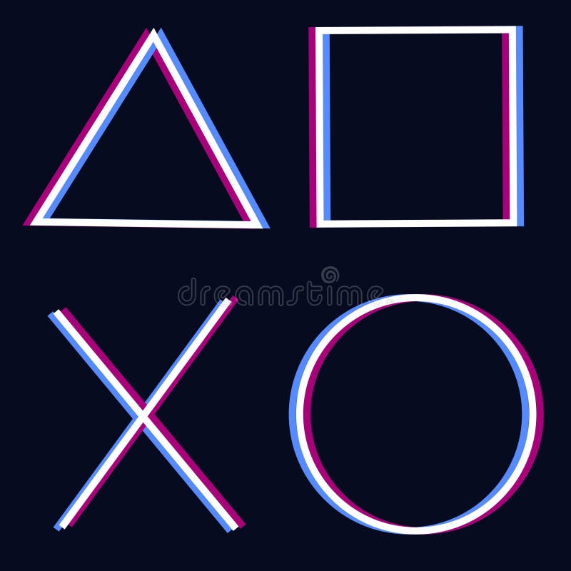 Cross Triangle Square Circle Design Game Play Station 4 Symbols Icons ...