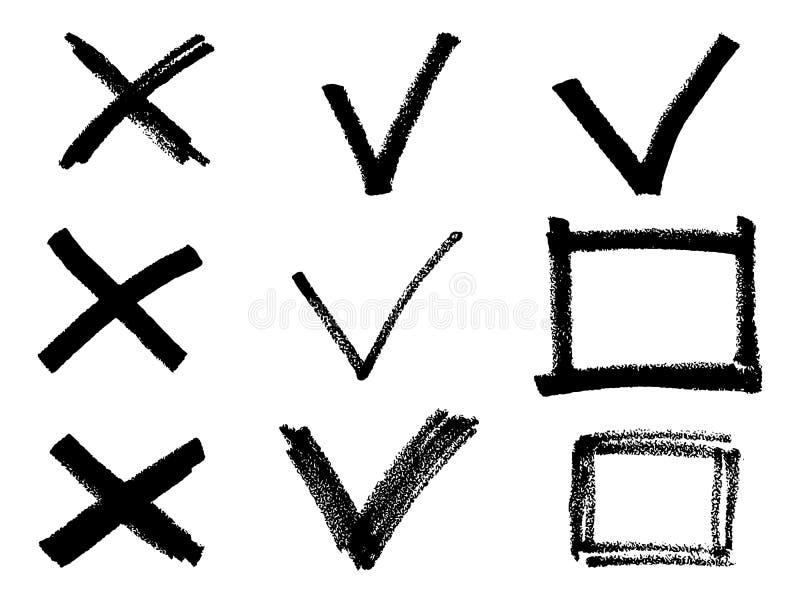 Cross Vector Check Line Marks . Abstract Yes and No Check Marks Stock ...
