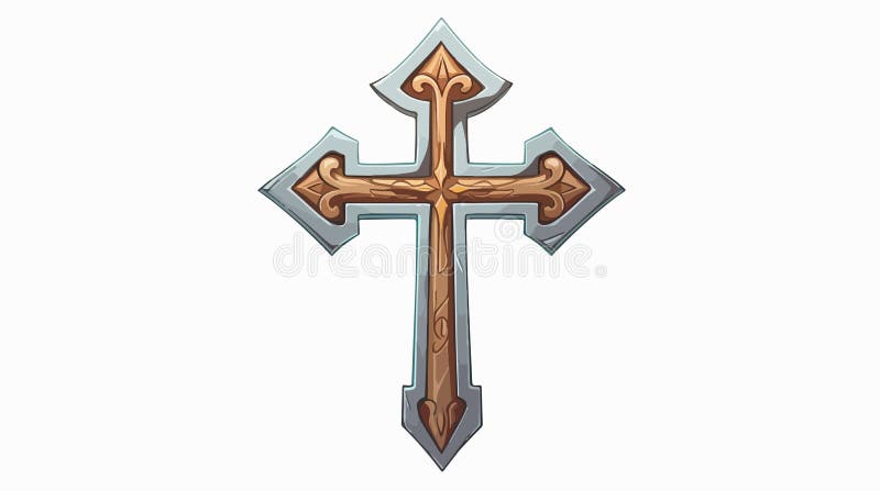 Cross Vector Drawing Cartoon Stock Vector - Illustration of artistic ...