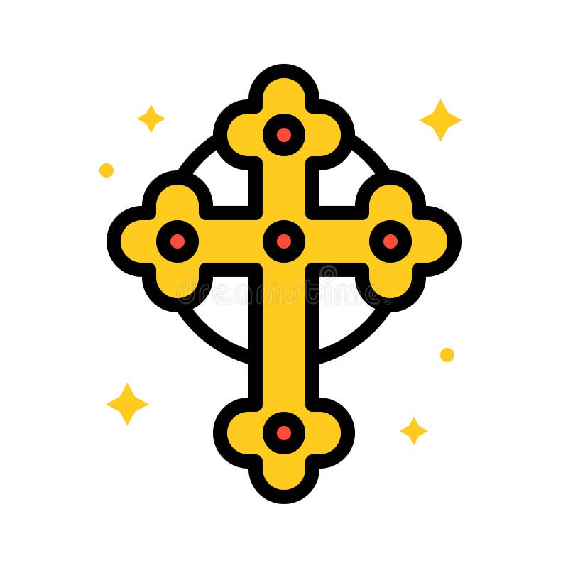 Cross Vector, Feast of Saint Patrick Filled Icon Editable Outline Stock ...