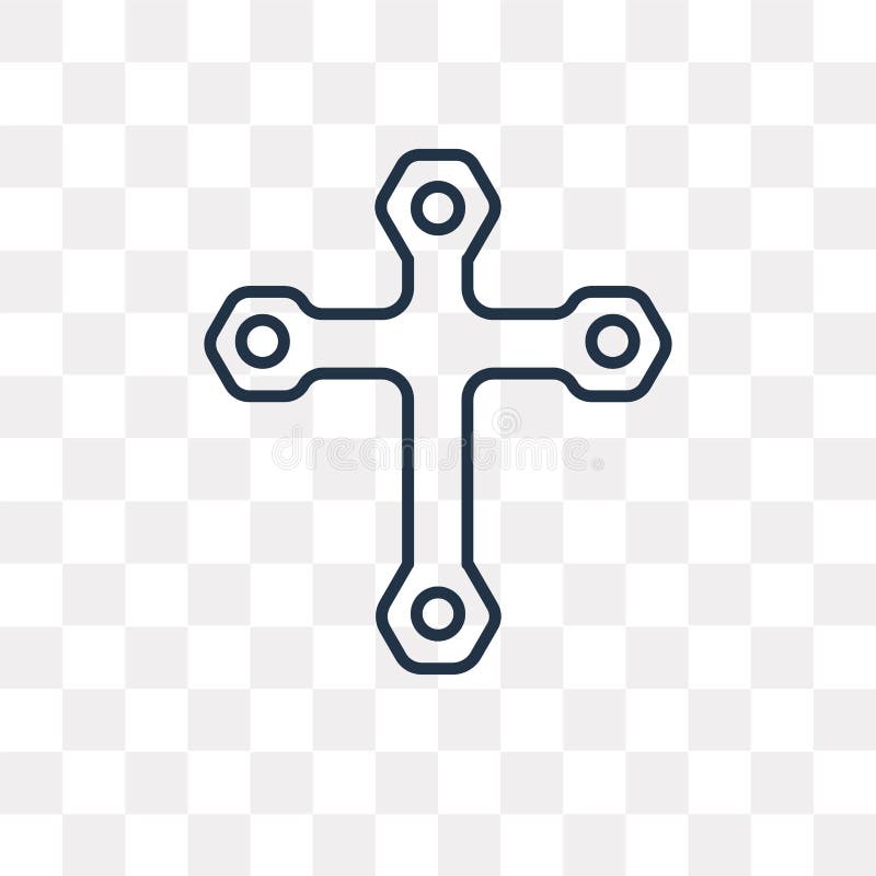 Cross Vector Icon Isolated on Transparent Background, Linear Cross ...