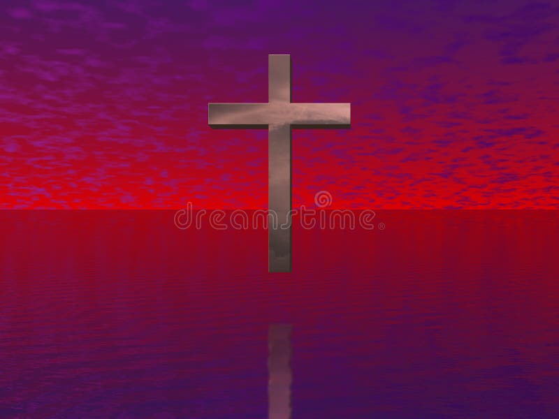 Cross stock illustration. Illustration of rain, illuminated - 12158701