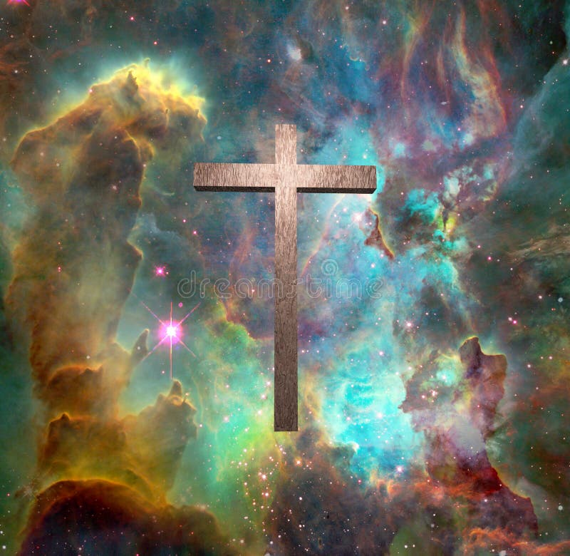 Cross in Vivid Space stock illustration. Illustration of crucifix ...