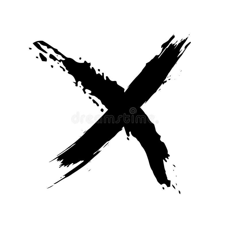 The Cross on a White Background is Drawn by Hand with a Brush ...