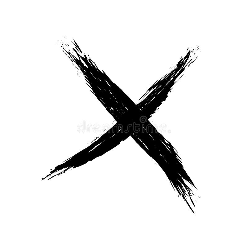 The Cross on a White Background is Drawn by Hand with a Brush ...