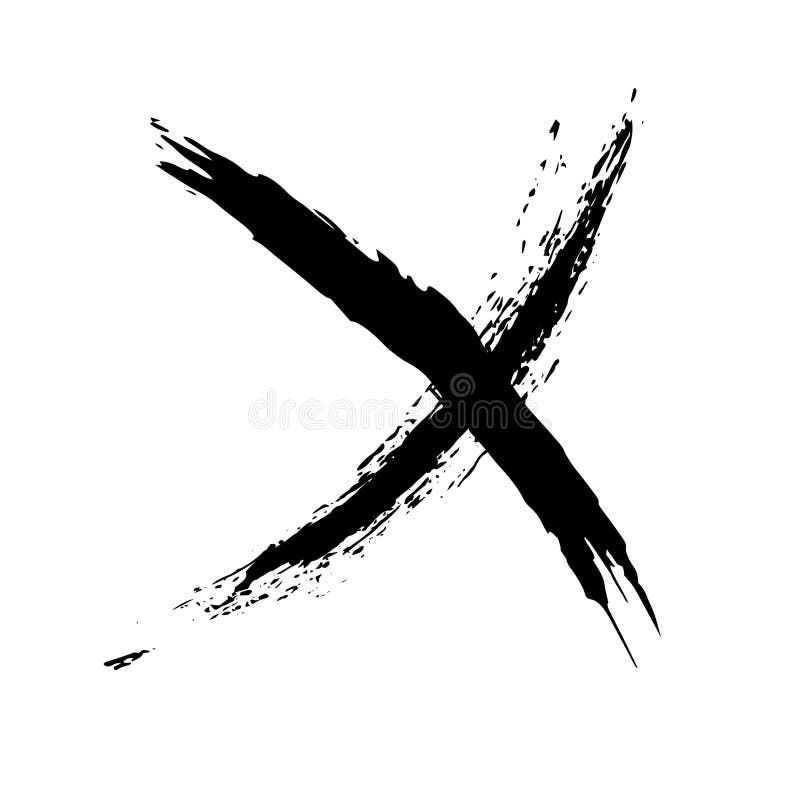 The Cross on a White Background is Drawn by Hand with a Brush ...