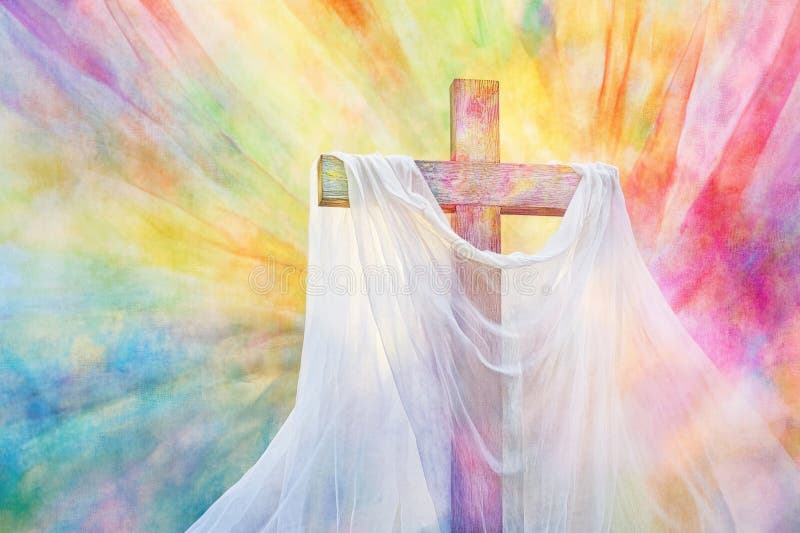 Cross with white cloth stock photo. Image of white, remembrance - 379196630