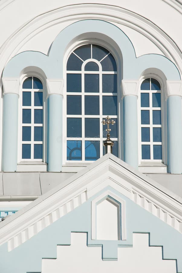 Cross and windows stock image. Image of orthodox, medieval - 6998743