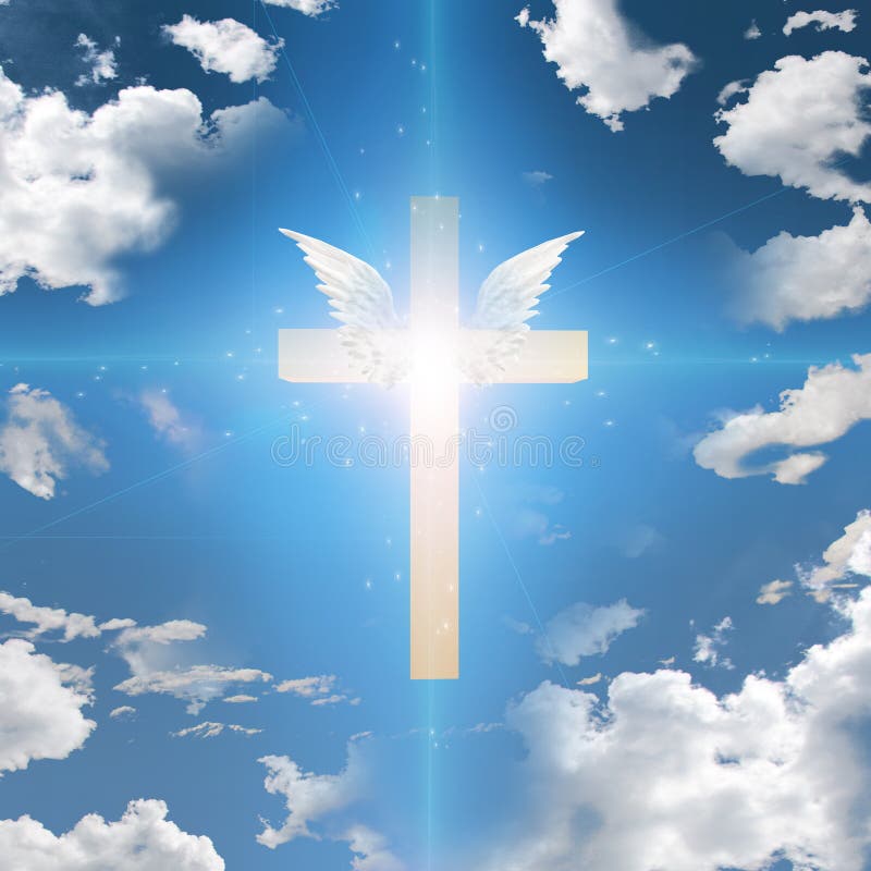 Cross with wings stock illustration. Illustration of easter - 44800754