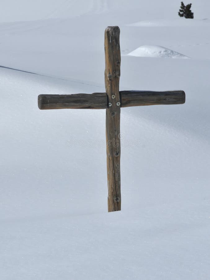 Cross in the winter stock photo. Image of clean, cold - 13311288