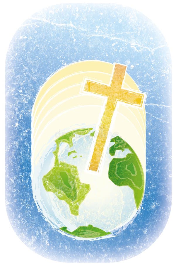 Cross and World stock illustration. Illustration of gospel - 1097541