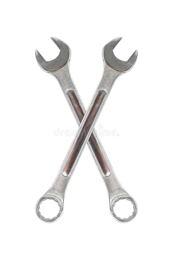 Cross Wrenches Isolated on White Stock Photo - Image of objects, metal ...