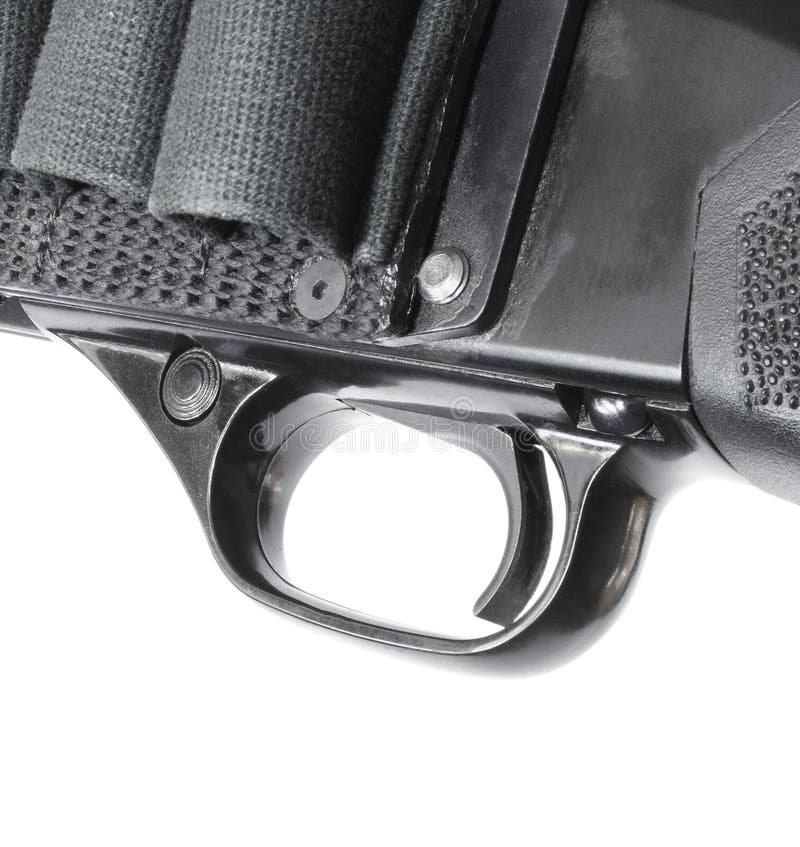 Trigger and Engaged Cross Bolt Safety on a Shotgun Stock Image - Image ...