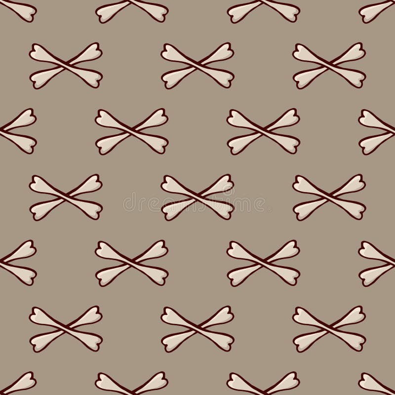 Crossbones Seamless Pattern. Hand Drawn Doodle Cartoon Elements of ...