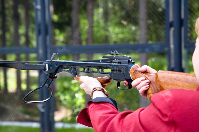Crossbow stock image. Image of forest, finger, trigger - 2654617