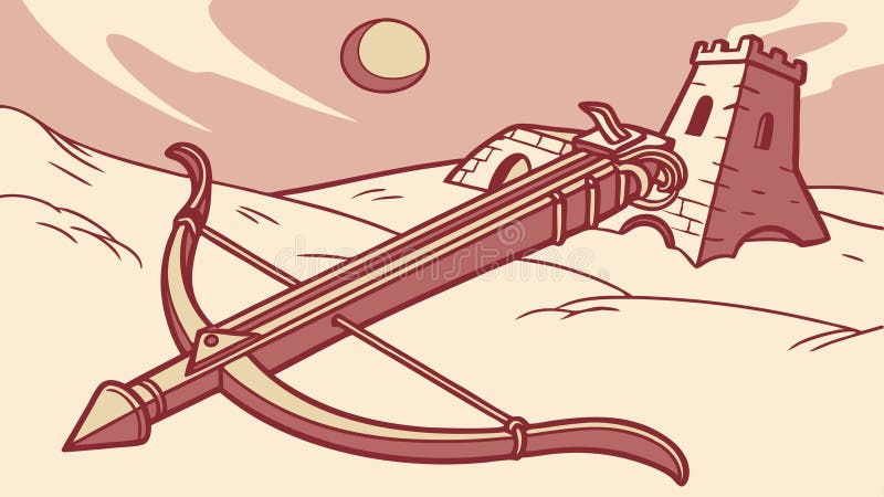 Crossbow and Axe, Ancient Weaponry, Medieval Tools. Vector Design ...