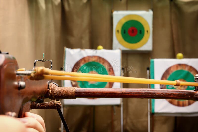 Crossbow is Ready for a Shot Aimed at the Target Stock Image - Image of ...