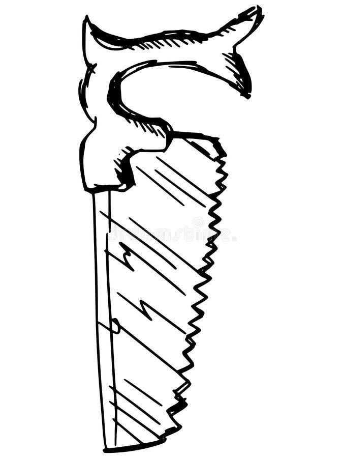 Crosscut Saw Drawing