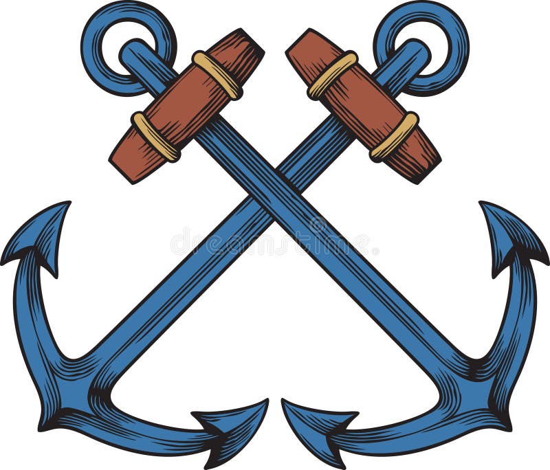 Navy Crossed Anchors