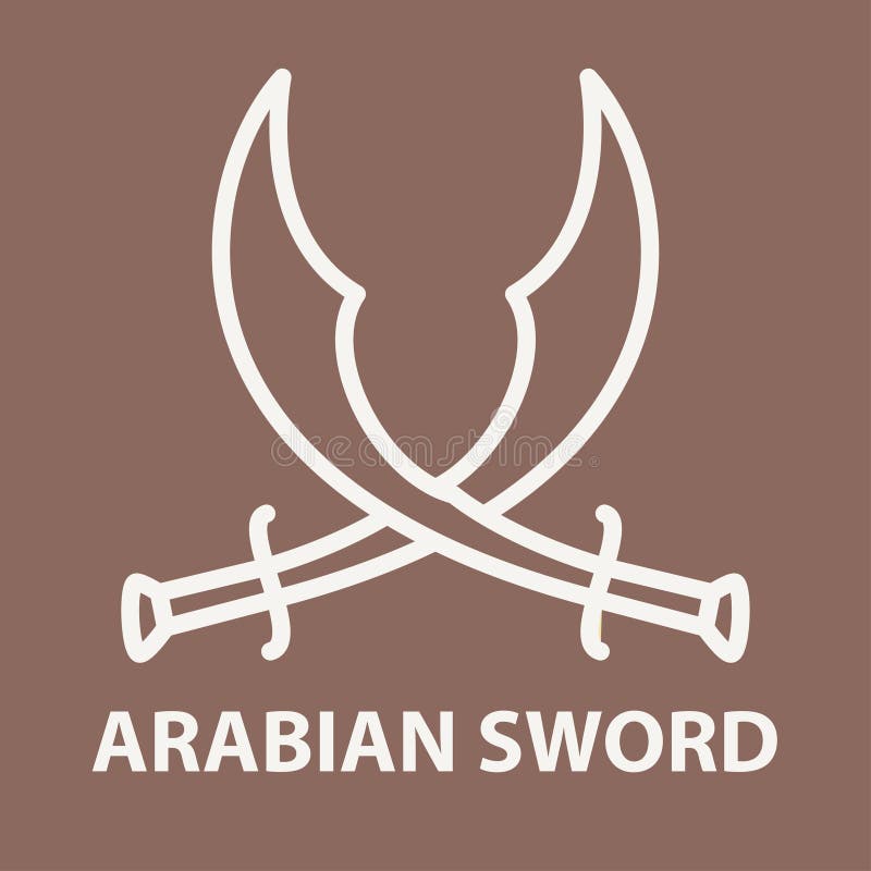 Crossed Arabian Scimitar Swords Stock Illustration - Illustration of ...